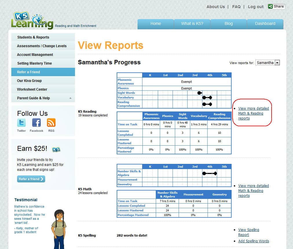 How to Retrieve the K5 Learning Reading and Math Assessment Reports | K5 Learning